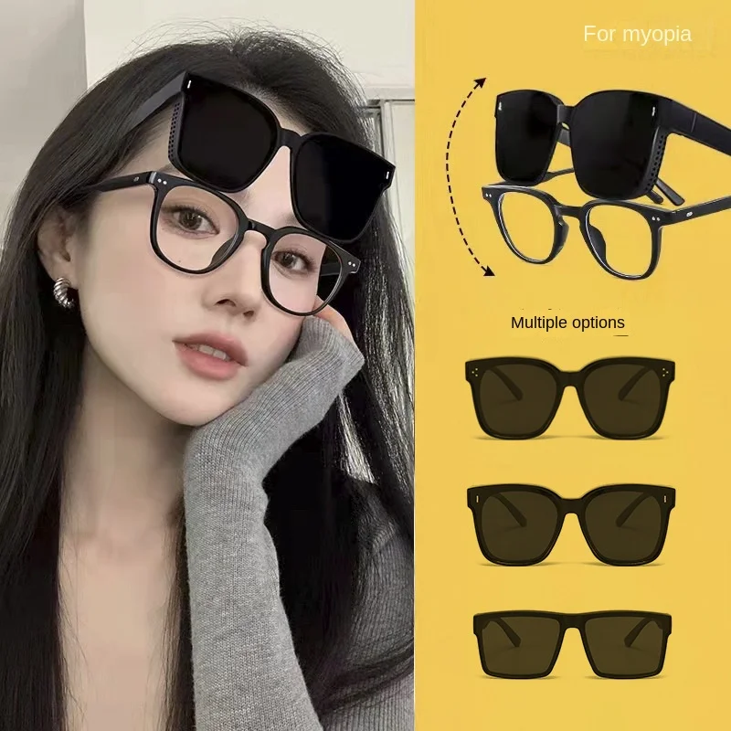 Clip-On-Sunlasses-for-Women-Men-Driving-Polarized-Myopic-Goggles-Portable-Sun-Glasses-Anti ...