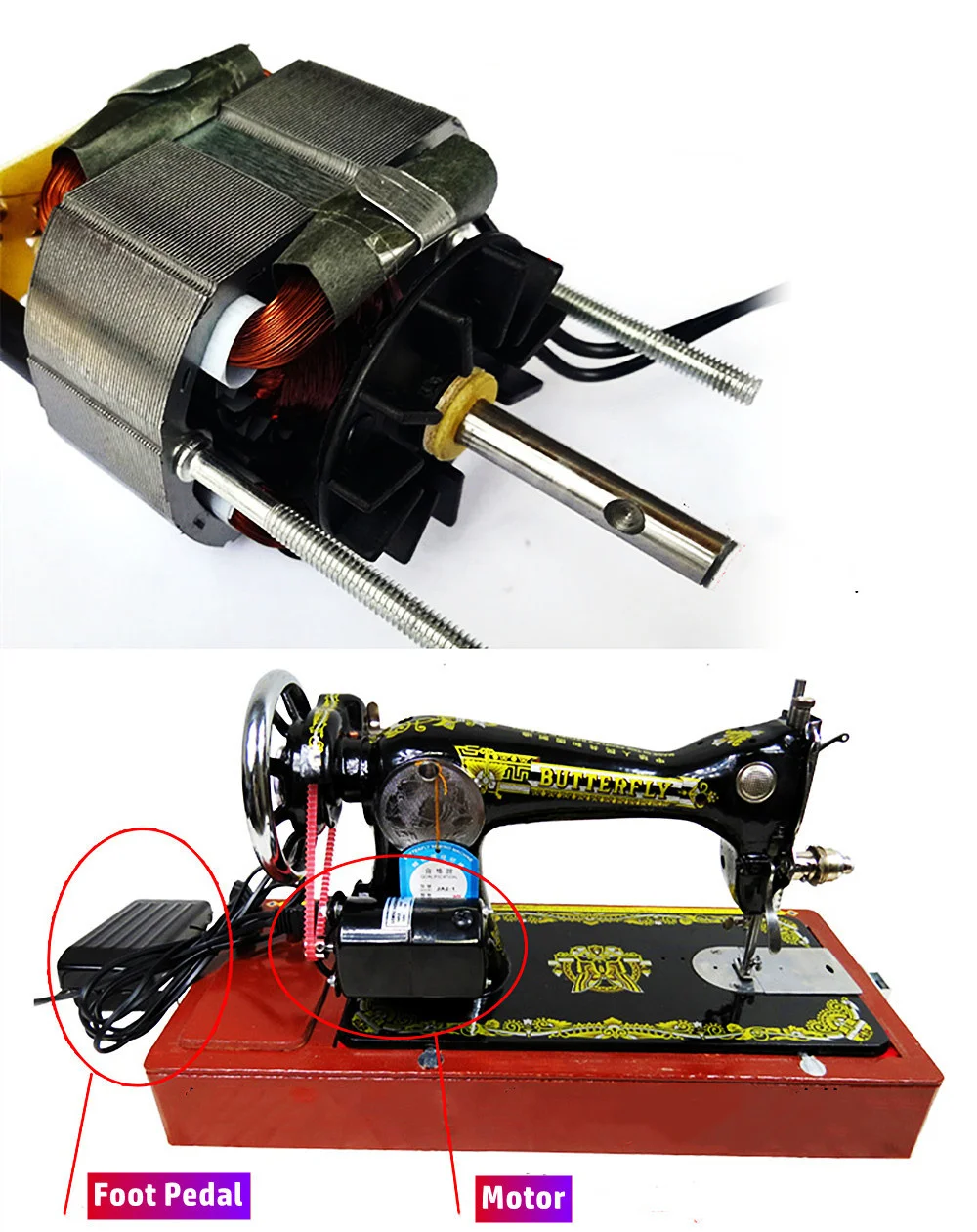 Machine à coudre,Machine à coudre de Style ancien,180W-250W,moteur de ...
