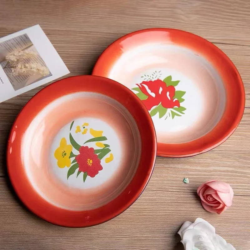 7pcs-Retro-Large-Disc-Old-fashioned-Hot-Pot-Plate-Barbecue-Plate-Custom ...