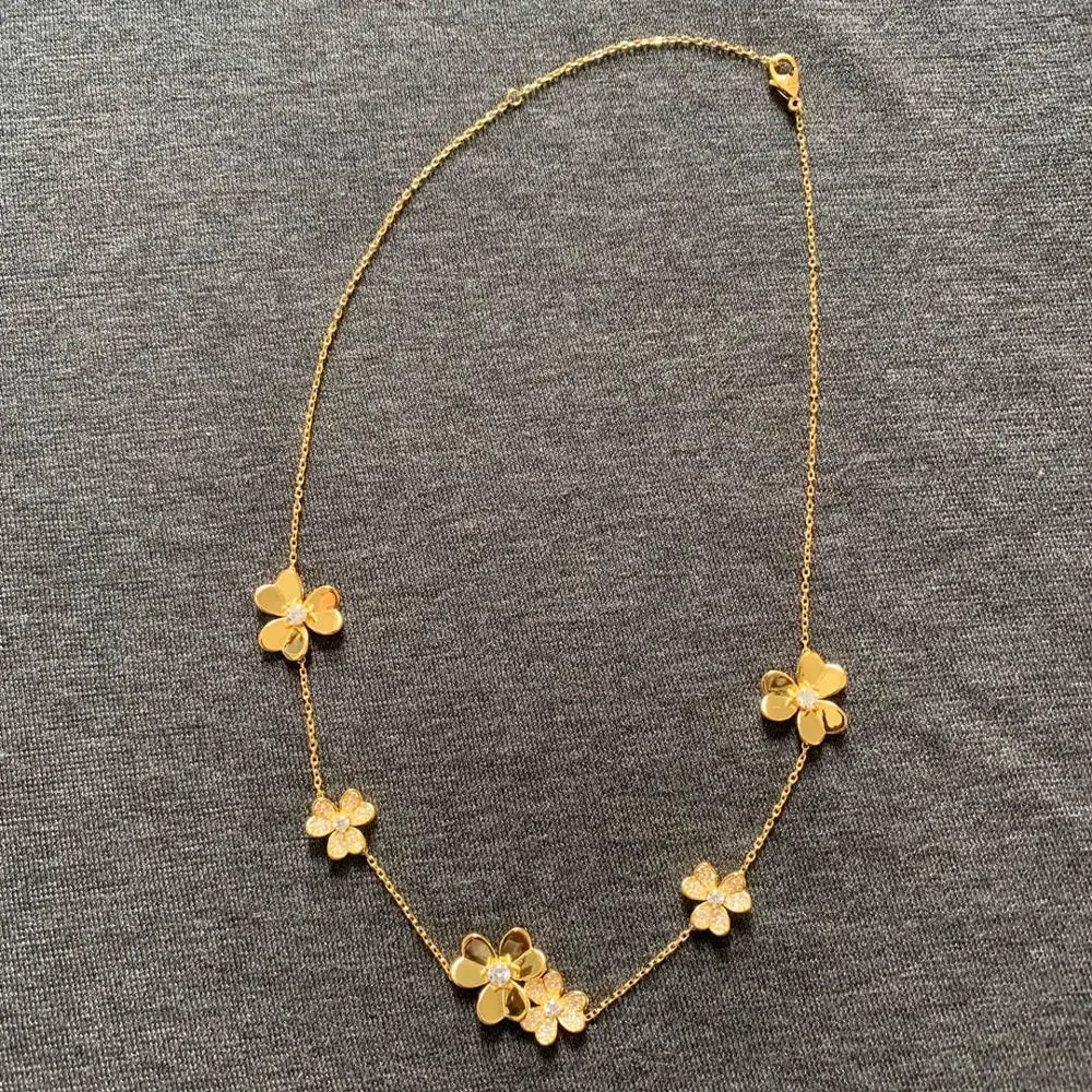 Brand-Pure-925-Sterling-Silver-Jewelry-For-Women-Gold-Color-Neckalce ...
