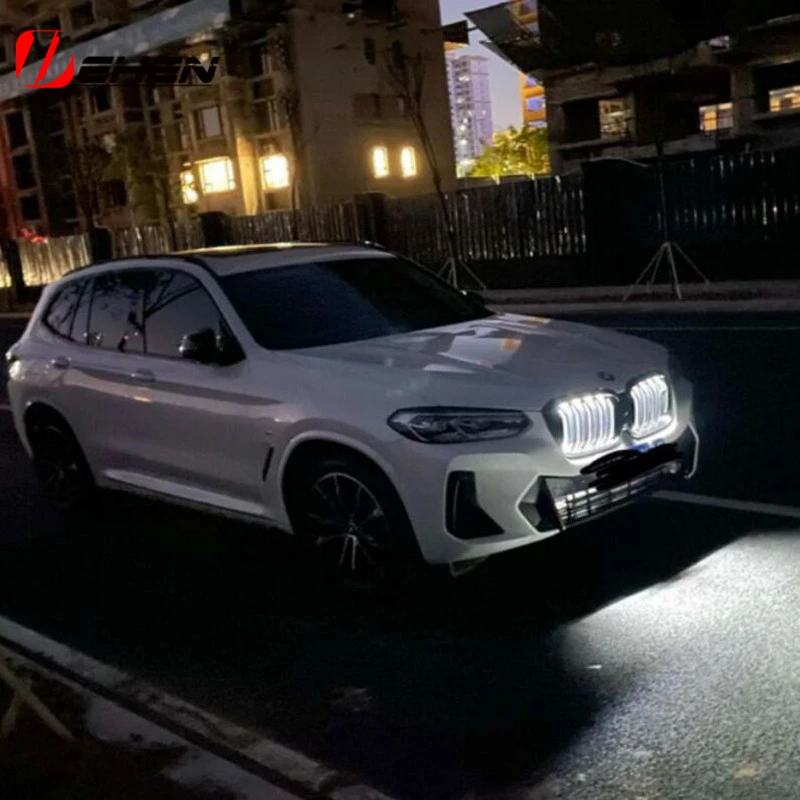 Estilo do carro grade média para bmw g20 g30 g12 g14 g01 g02 g05 g07 led plástico amortecedor ...