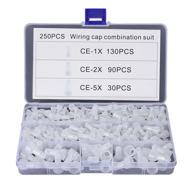 250pcs-CE1-CE2-CE5-Nylon-Closed-End-Crimp-Cap-Terminal-Connectors ...