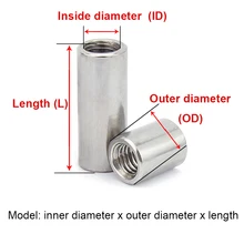 M3M4M5M6M8M10M12 304 Stainless Steel Double-headed Inner Thread ...