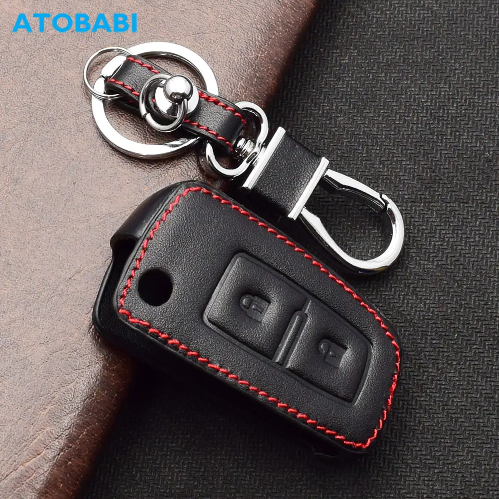ATOBABI-Funda de cuero para llave de coche, funda para llavero con 2 ...