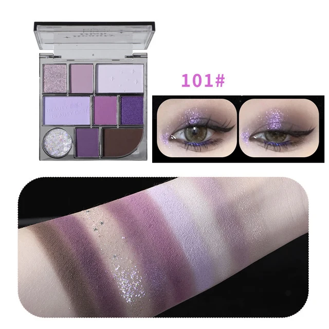 퍼플 그린 펄 매트 팔레트 세트, 9 색 아이섀도우 팔레트, 아이 메이크업 도구, 여성 메이크업 뷰티 화장품 선물, 신제품