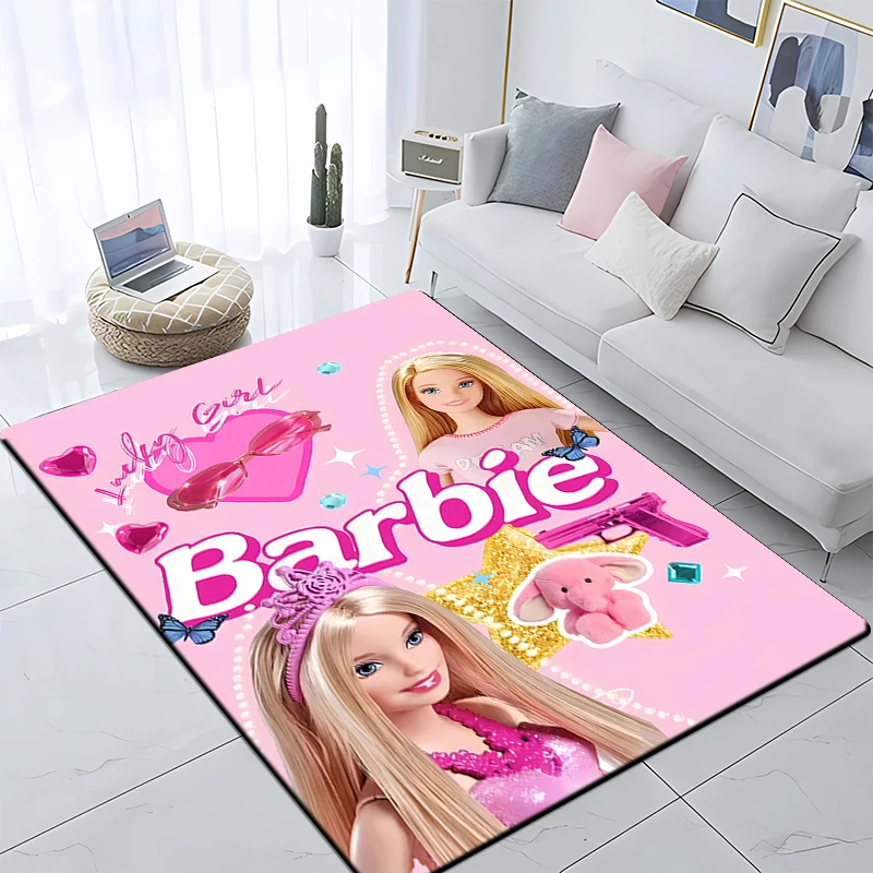 Cute-Barbie-Cartoon-Pattern-Carpet-for-children-Living-room-Bedroom ...