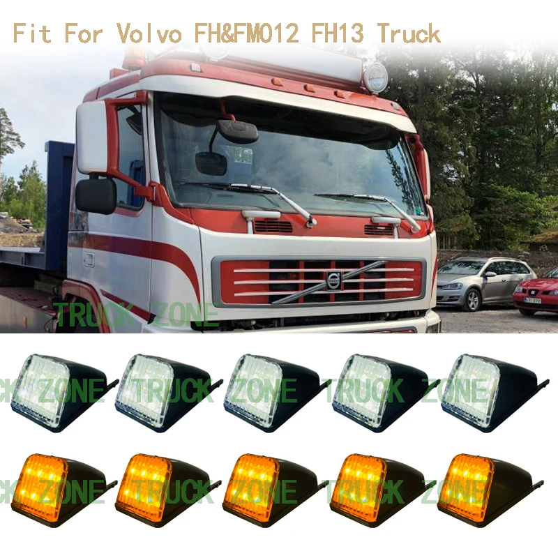 5Pcs-LED-Cab-Roof-Marker-Lights-For-Volvo-FH-FM-FH12-Truck-Signal-Lamp ...