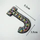 26 Letters Rhinestones Alphabet ABC Sew Iron On Patches Rainbow Shining ...