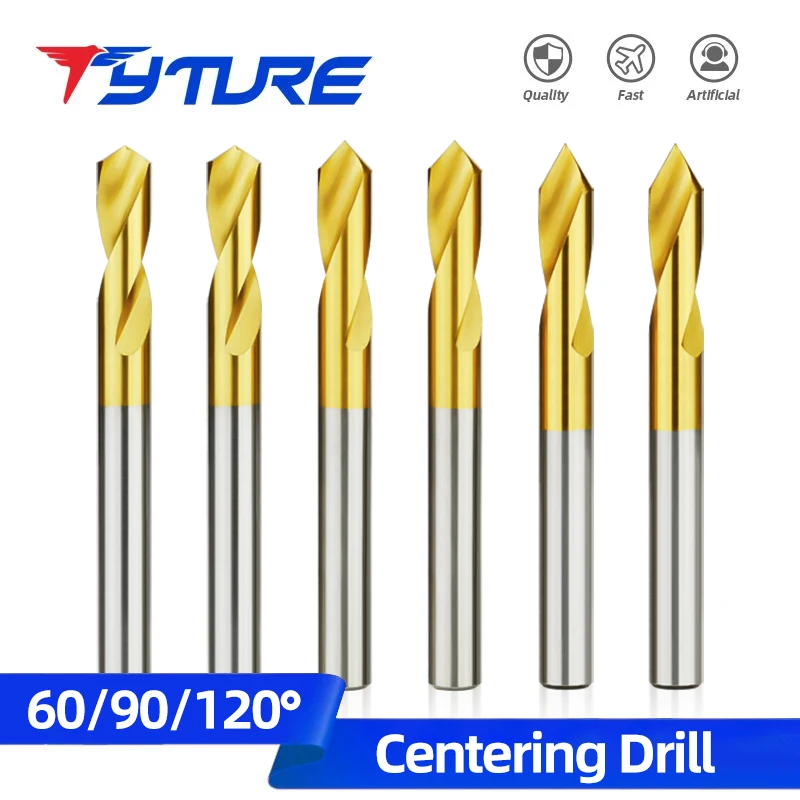 TYTURE Centering Drill Bit 60 90 120 Degree Titanium CNC Point 1 20mm ...
