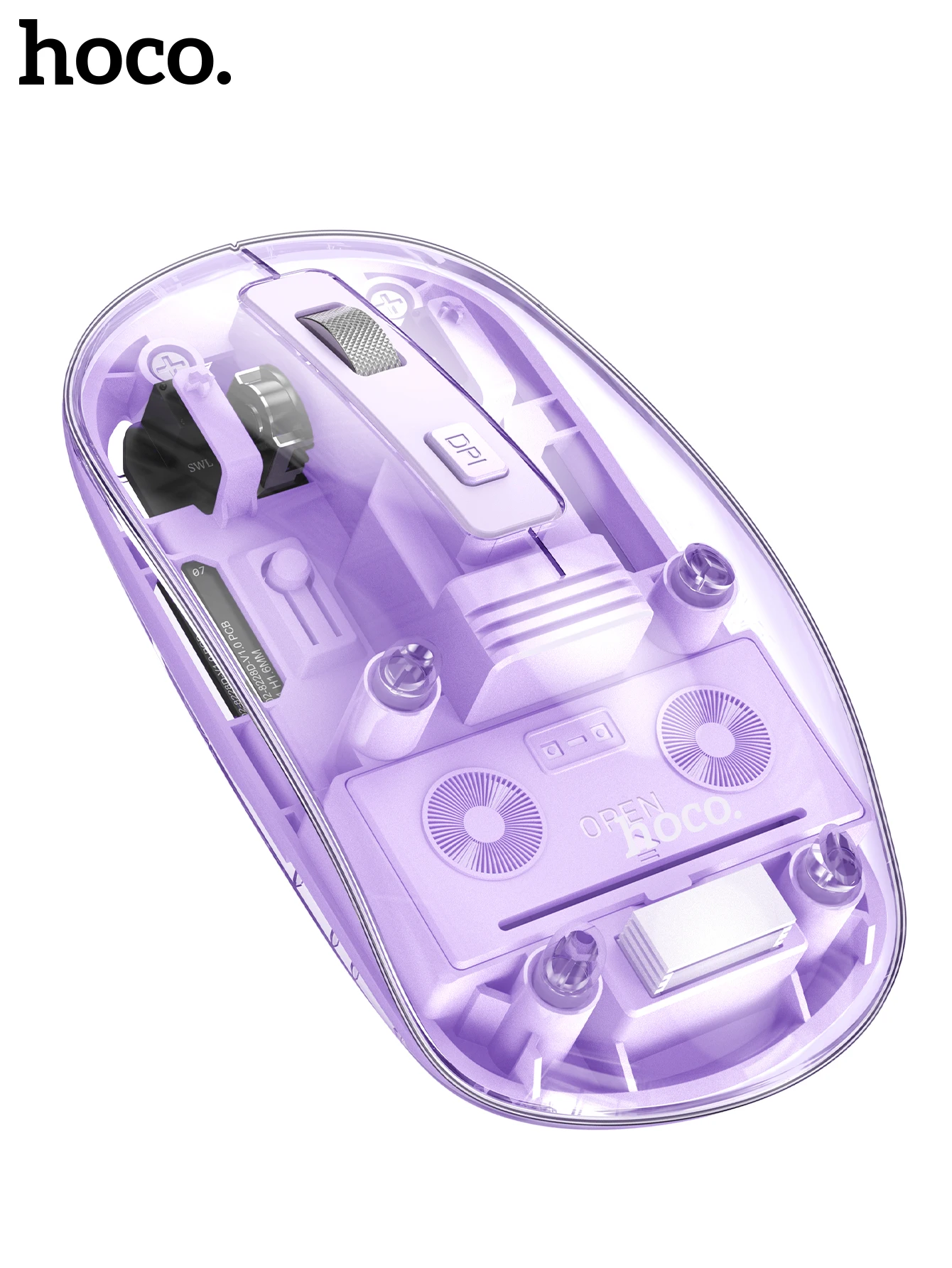 HOCO GM29 2.4G Krystal Dual-Mode Silent Wireless Mouse DPI 1600 3D ...