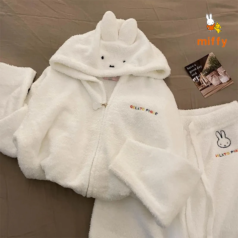 Kawaii Miffy Pajamas Creative Fashion Hooded Loungewear Comfortable ...