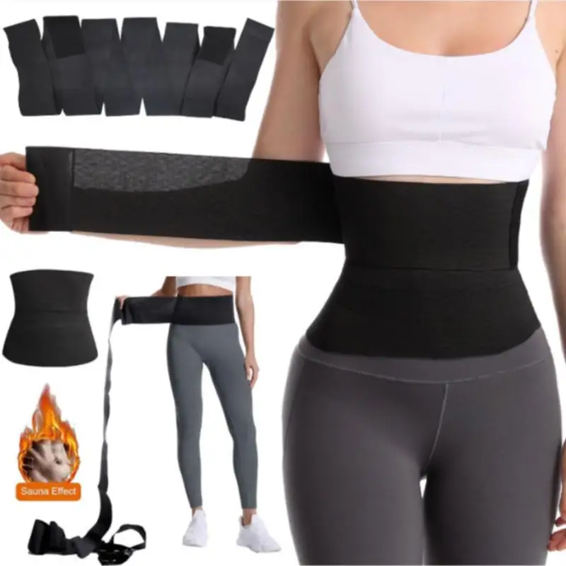 Women's Waist Training Bandage Wrap Sauna Belt, Adjustable Long Torso ...