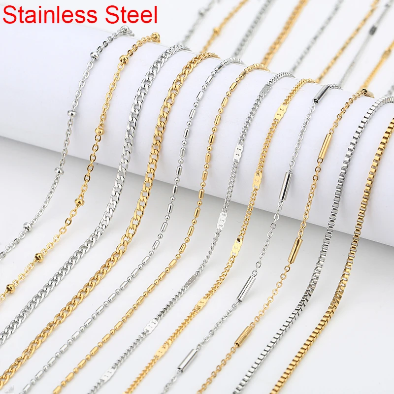 2meters/2.19yards Stainless Steel Bracelets Necklace Chains Bulk Metal ...