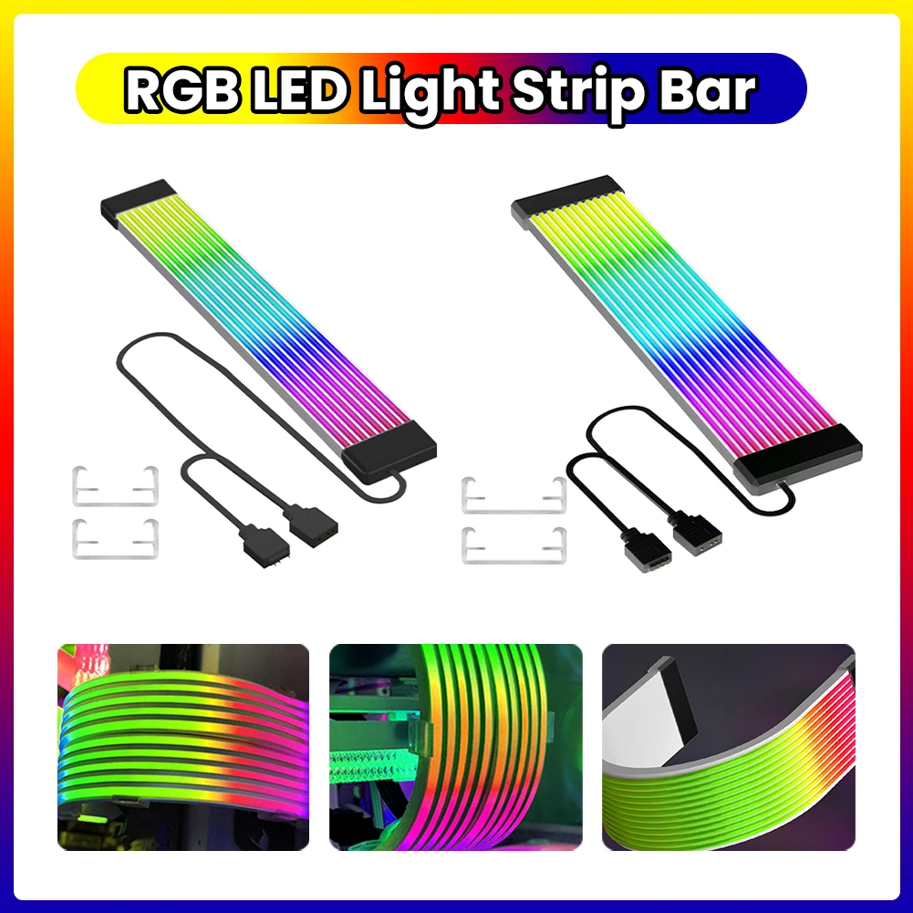 5V 3Pin Flexible Light Bar 8Pin 24Pin PSU RGB Cable Extensions Flexible ...