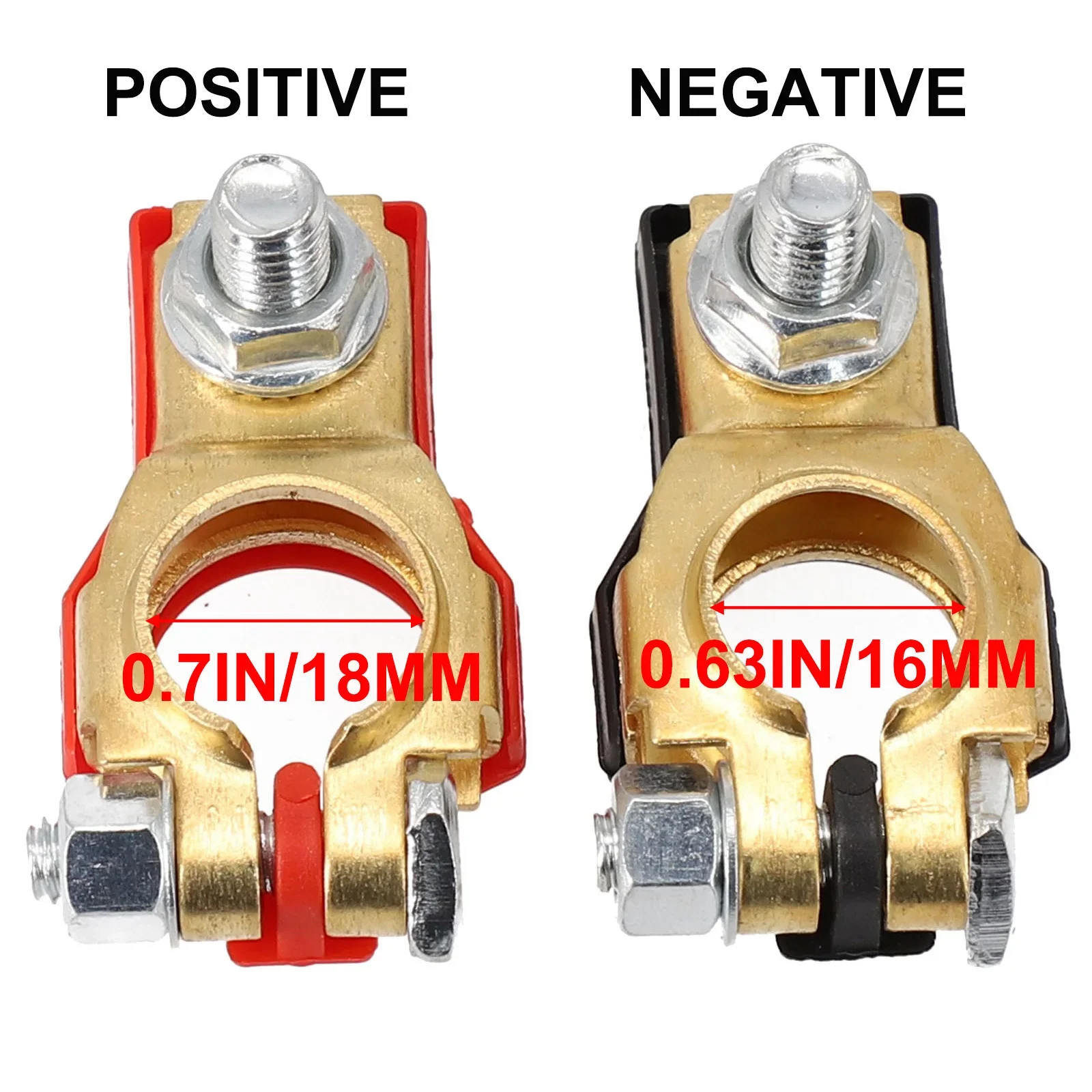 2 Pcs Battery Terminal (Positive + Negative)car Battery Connector ...