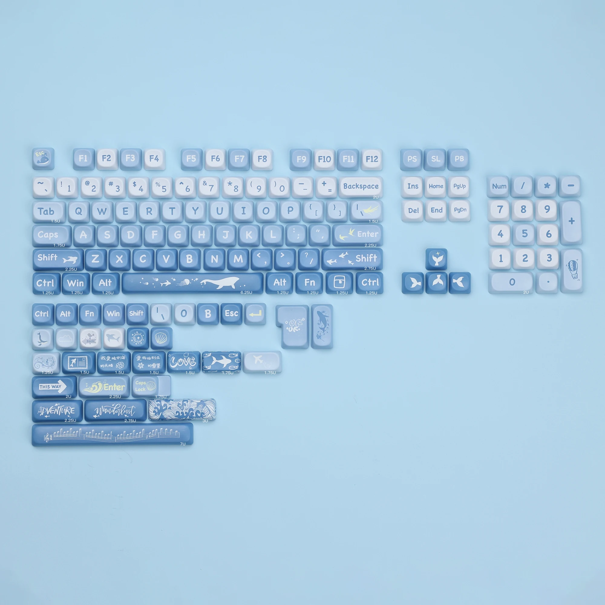 Whale-on-Island-MOA-Profile-Keycaps-Set-PBT-material-Dye-sublimated-136 ...