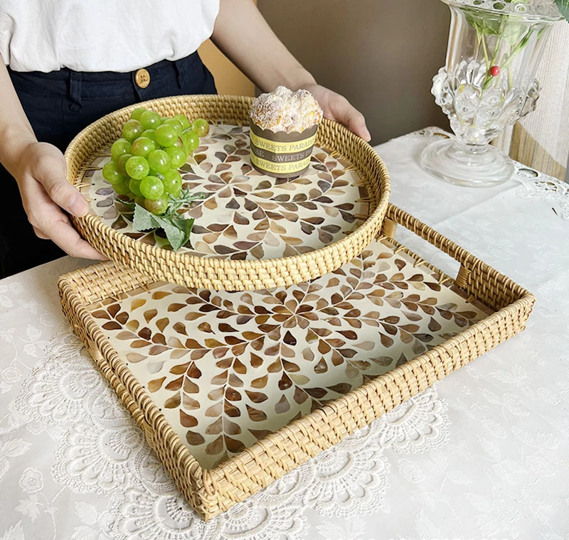 Cesta Para Pan Cesta Redonda De Ratán Natural Para Frutas, Mesa De ...