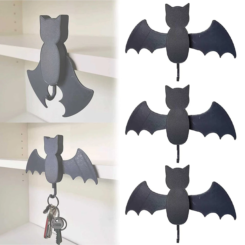 Personalized-Key-Holder-Bat-Key-Hanger-Wall-Sculpture-Self-Adhesive ...