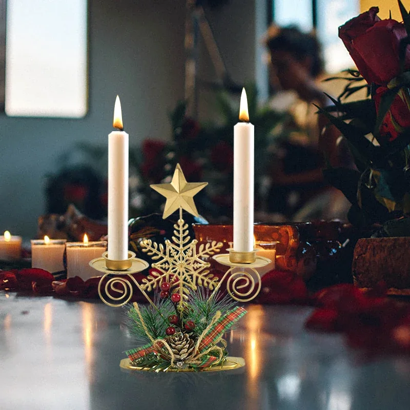 Christmas-Iron-Candlestick-Santa-Claus-Snowflake-Star-Elk-Christmas ...