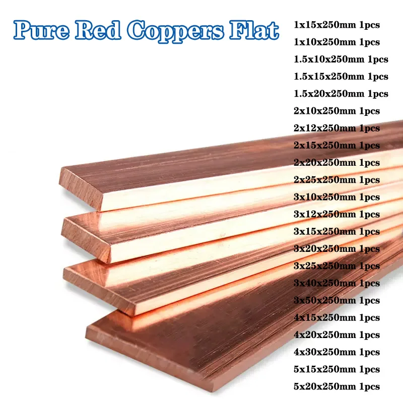 1Pcs-99-9-T2-Pure-Red-Copper-Flat-Bar-Copper-Strip-Plate-DIY-CNC ...