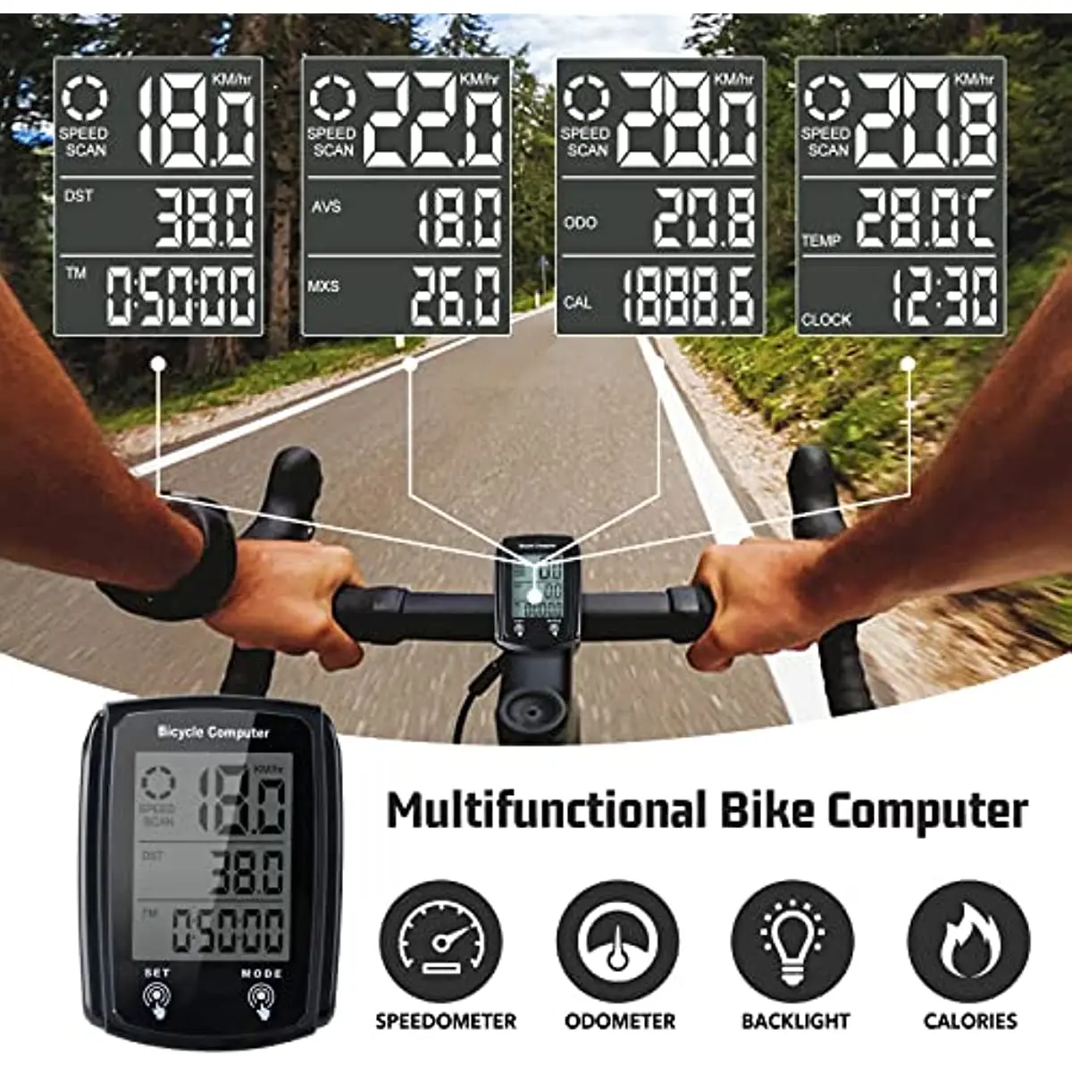 Bicycle-Luminous-Stopwatch-Road-mountain-Bike-Touch-Screen-Speedometer ...
