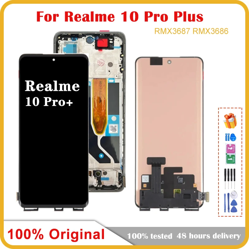 6-7-Original-AMOLED-For-Realme-10-Pro-Plus-RMX3687-RMX3686-LCD-Display ...