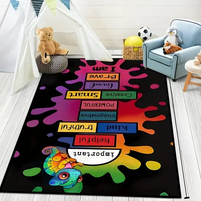 Large Washable Area Mat with I Am Positive Affirmations - Floor Mat for ...