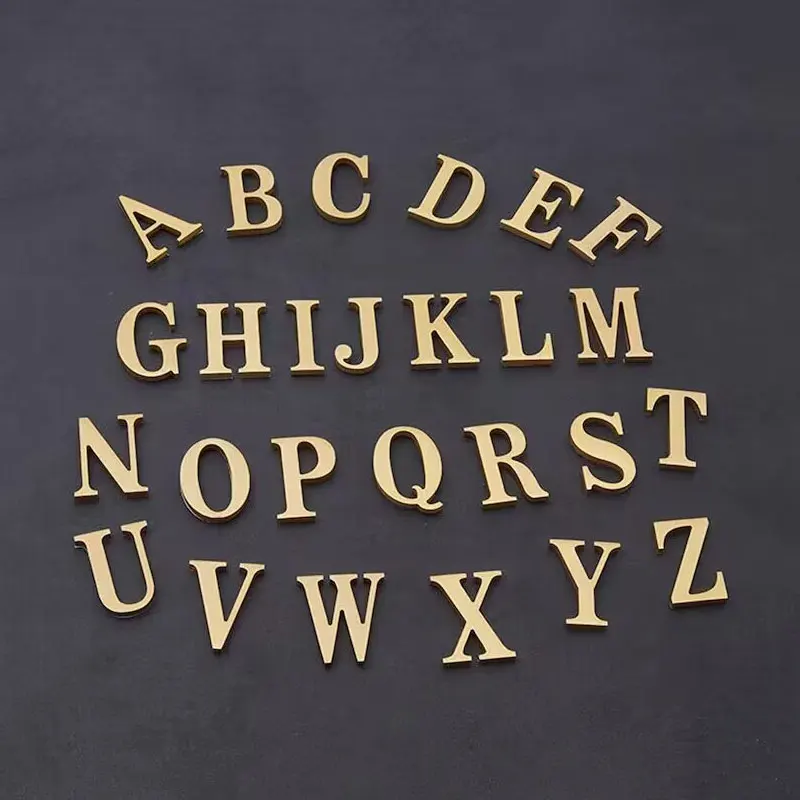 Solid Brass Number 0 to 9 Gold House Number And Letters English ...