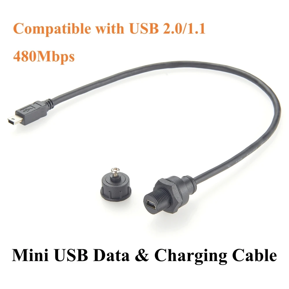Mini USB 2.0 Male to Female Extension Cable IP67 Waterproof Mini USB ...