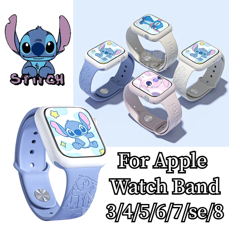 Disney-Stitch-Silicone-Strap-For-Apple-Watch-Band-44mm-40mm-41mm-38mm ...