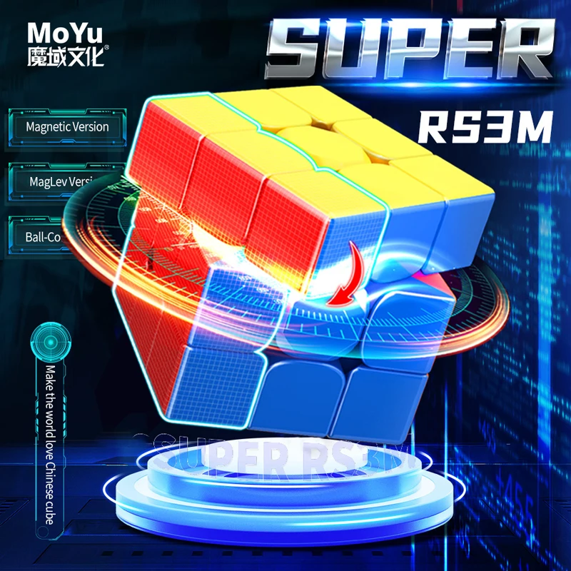 MoYu 2022 Super RS3M Maglev Bola Núcleo 3x3 Cubo Mágico Magnético 3 × 3 Profissional 3x3x3 ...