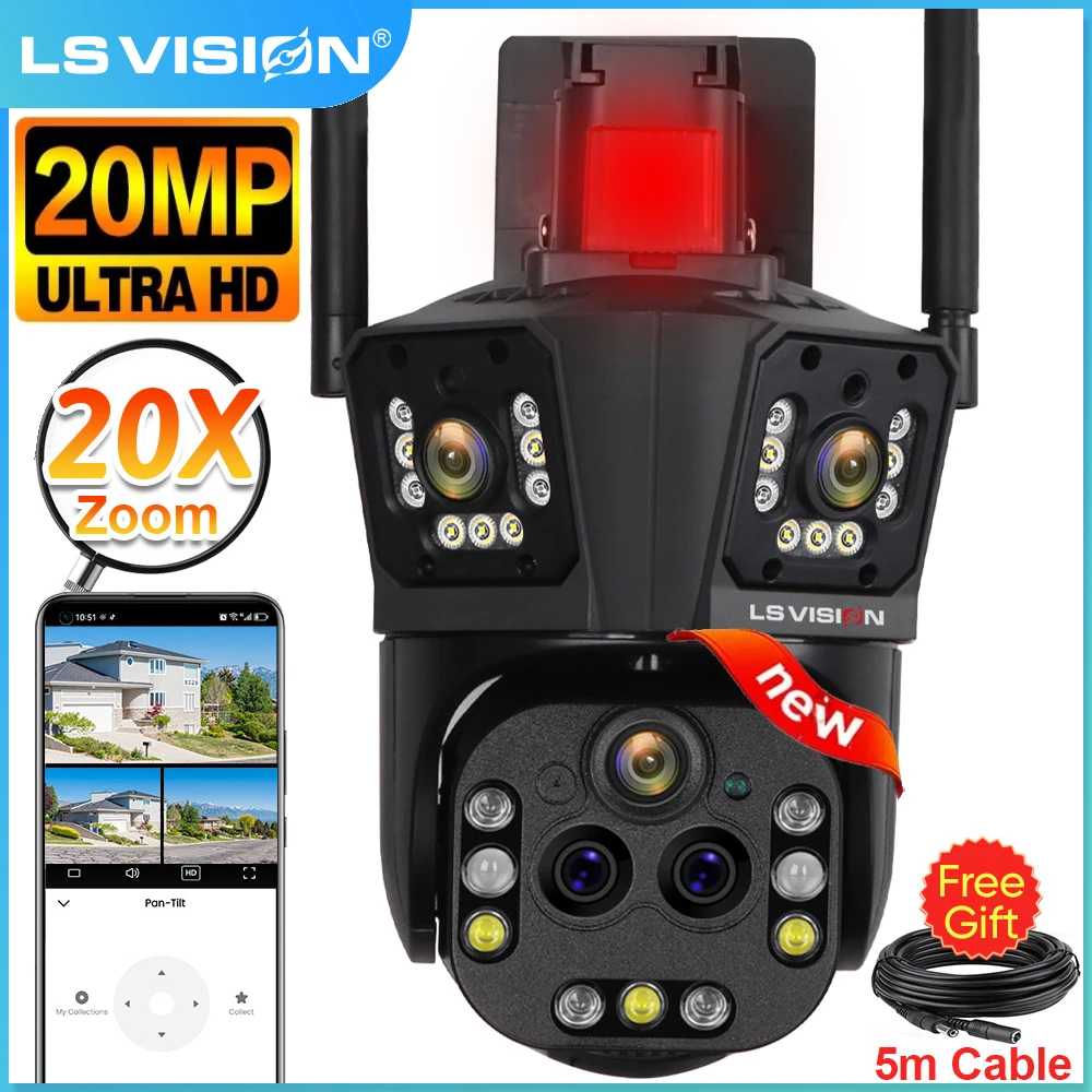 LS-VISION-10K-20MP-WiFi-IP-Camera-Five-Lens-20X-Zoom-Outdoor-360 ...