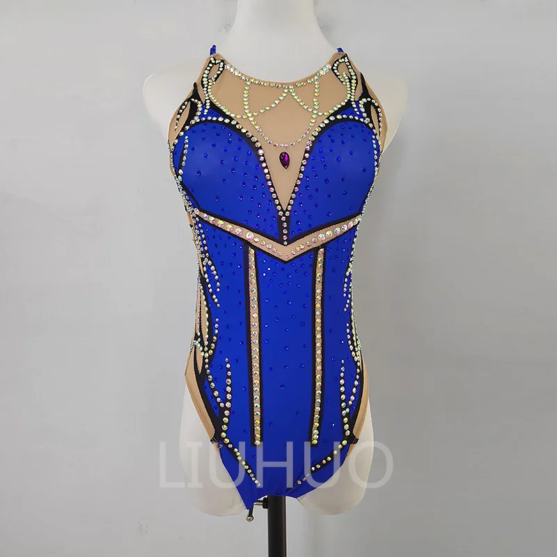 LIUHUO-Handmade-Synchronized-Swimming-Suits-Blue-Professional ...