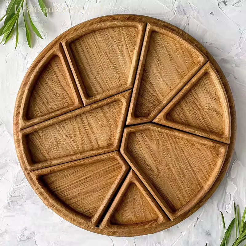 Divided Wood Serving Tray Snack Dessert Platter Fruit Appetizer Serving ...
