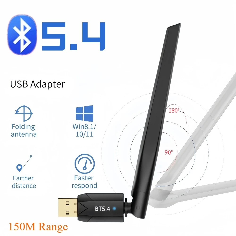 150M-Bluetooth-5-4-Adapter-Free-Driver-USB-Bluetooth-Dongle-Transmitter ...