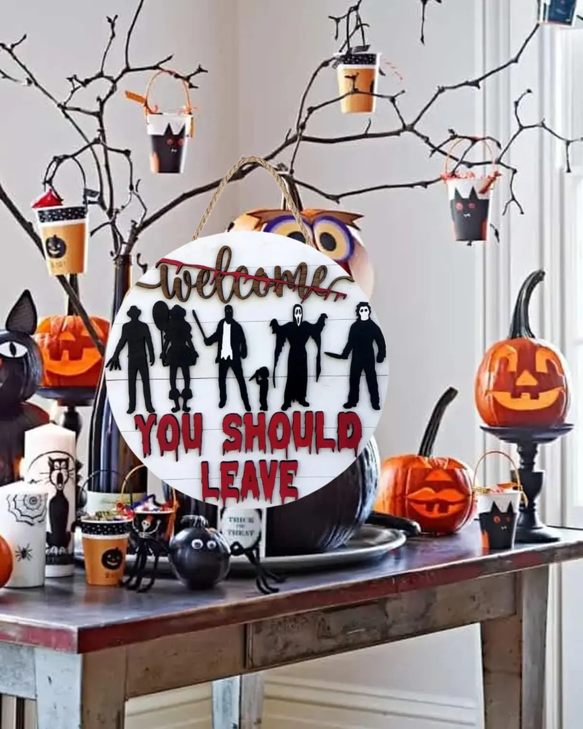 3D Horror Welcome Sign for Front Door Halloween Horror Classic Movie ...