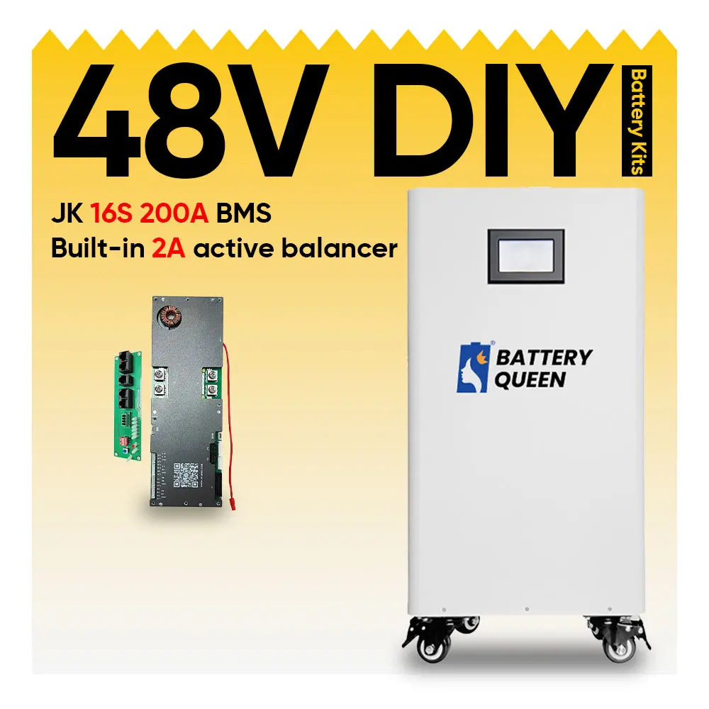 DIY 48V LiFePO4 Battery Case with JK 16S 200A Smart BMS 51.2V DIY Kits ...