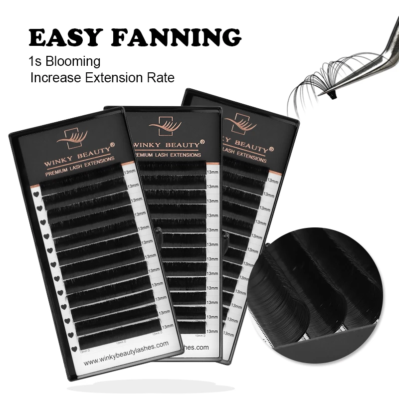 Winky Beauty Easy Fan Eyelashes Mega Volume Lashes Tray 8-15mm All Size ...