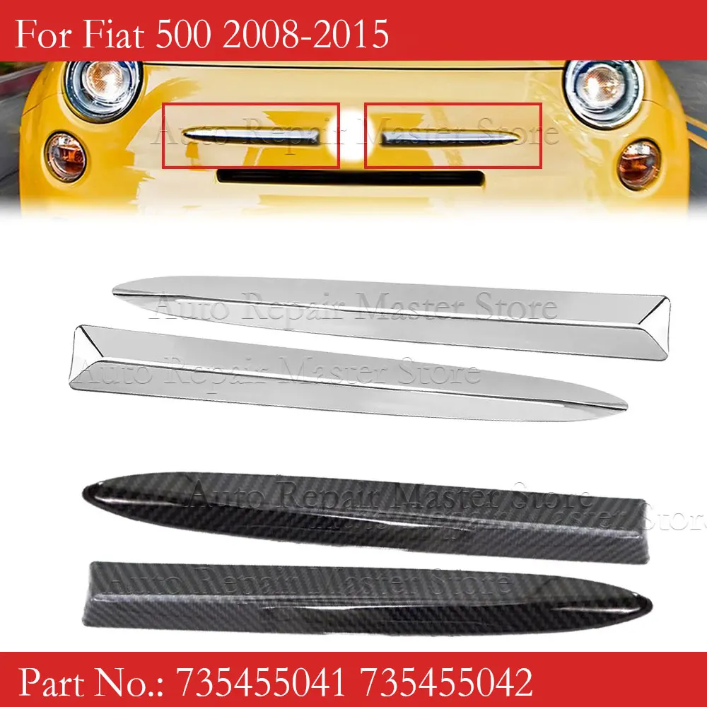 Pair-Car-Front-Bumper-Upper-Molding-Chrome-Carbon-Trim-735455041 ...