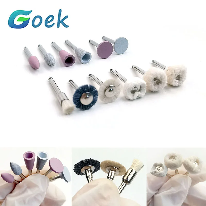 12pcs/Set Dental Polishing Brushes Silicon Polisher for Ceramics Nature ...