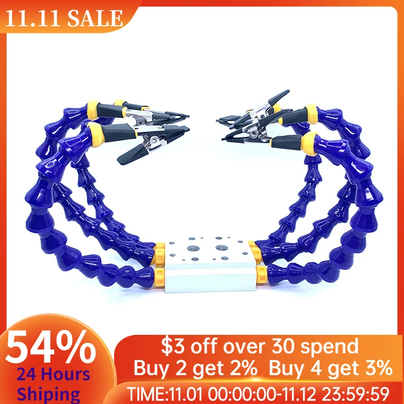 Bench Vise Table Clamp Soldering Station With 3 Flexible Arms Soldering ...