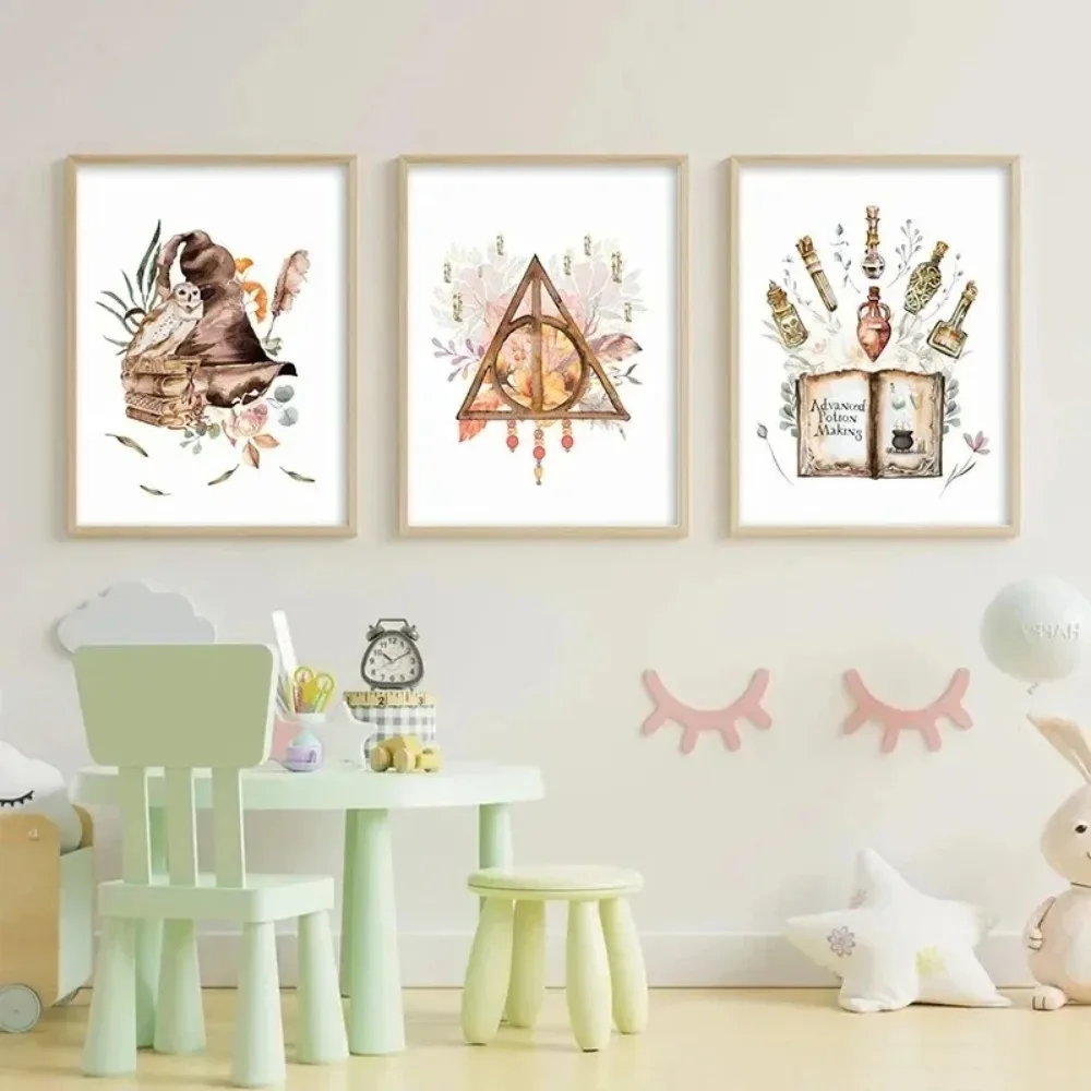 Printing Posters Canvas Paintings Wizards Magic Schools Owls Brooms ...