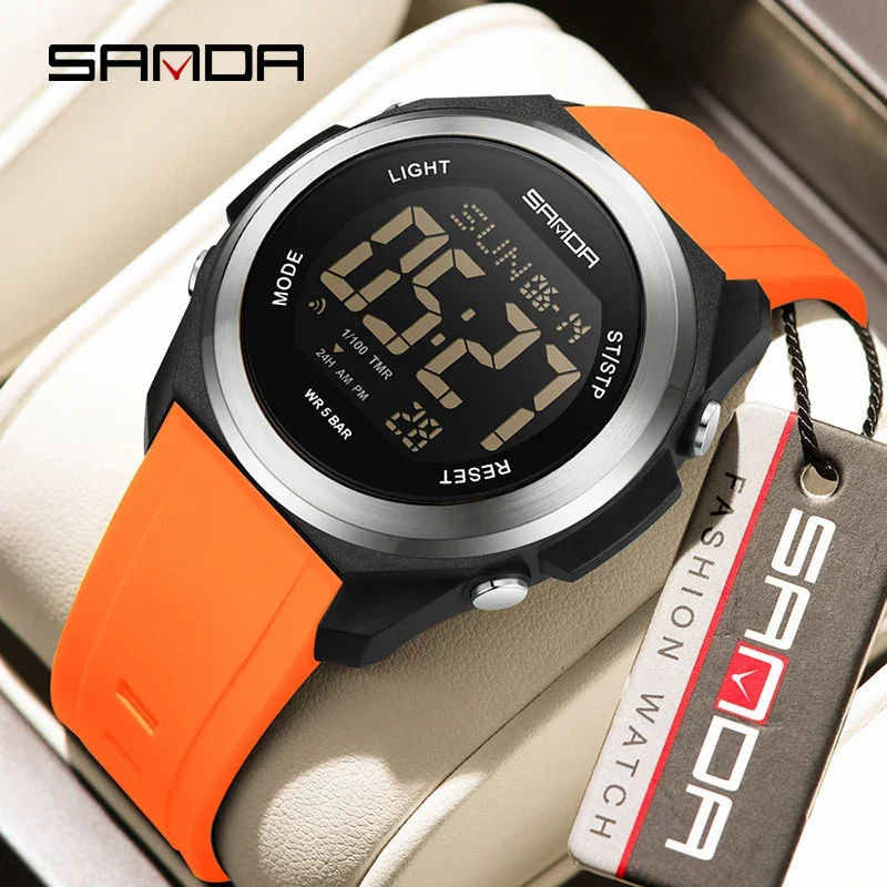 SANDA New Man Digital Watch Colorful Night Light Sports Watch ...