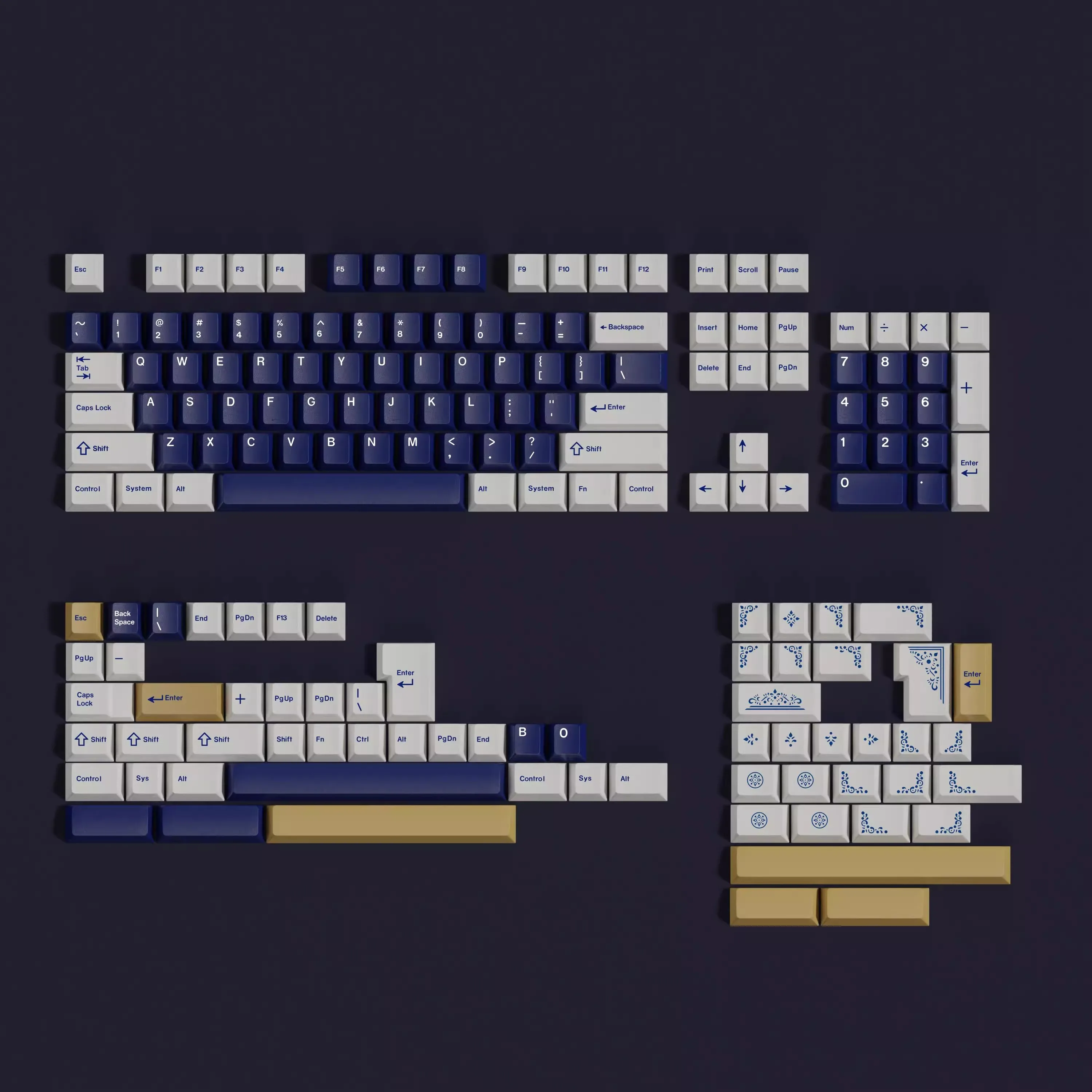1 Set GMK Lazurite Keycaps PBT Dye Sub Key Caps Cherry Profile ...