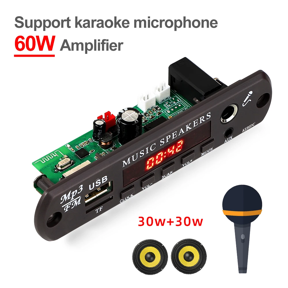 KEBIDU MP3 WMA Decoder Board Bluetooth 5.3 Wireless Car Audio ...