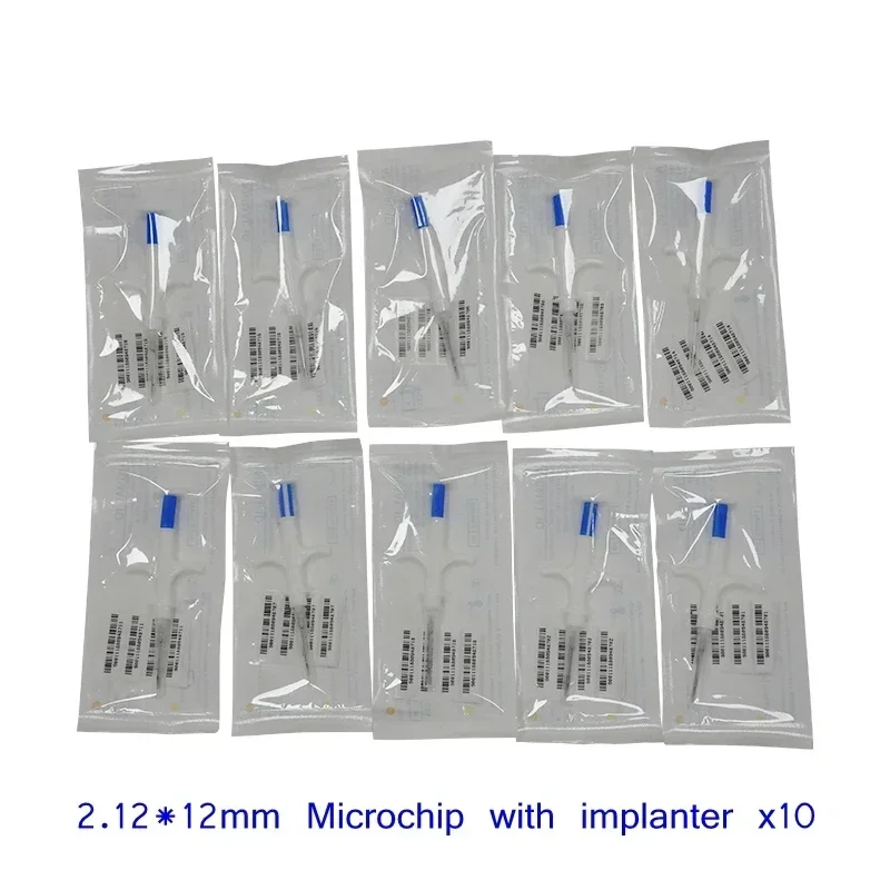 10pcs Pet Id Tags Injectable Microchip 2.12*12mm Rfid Syringe Glass ...