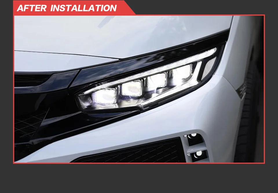 Civic X Headlights 2017-2020 New Civic Led Headlight Sedan Hatchback ...
