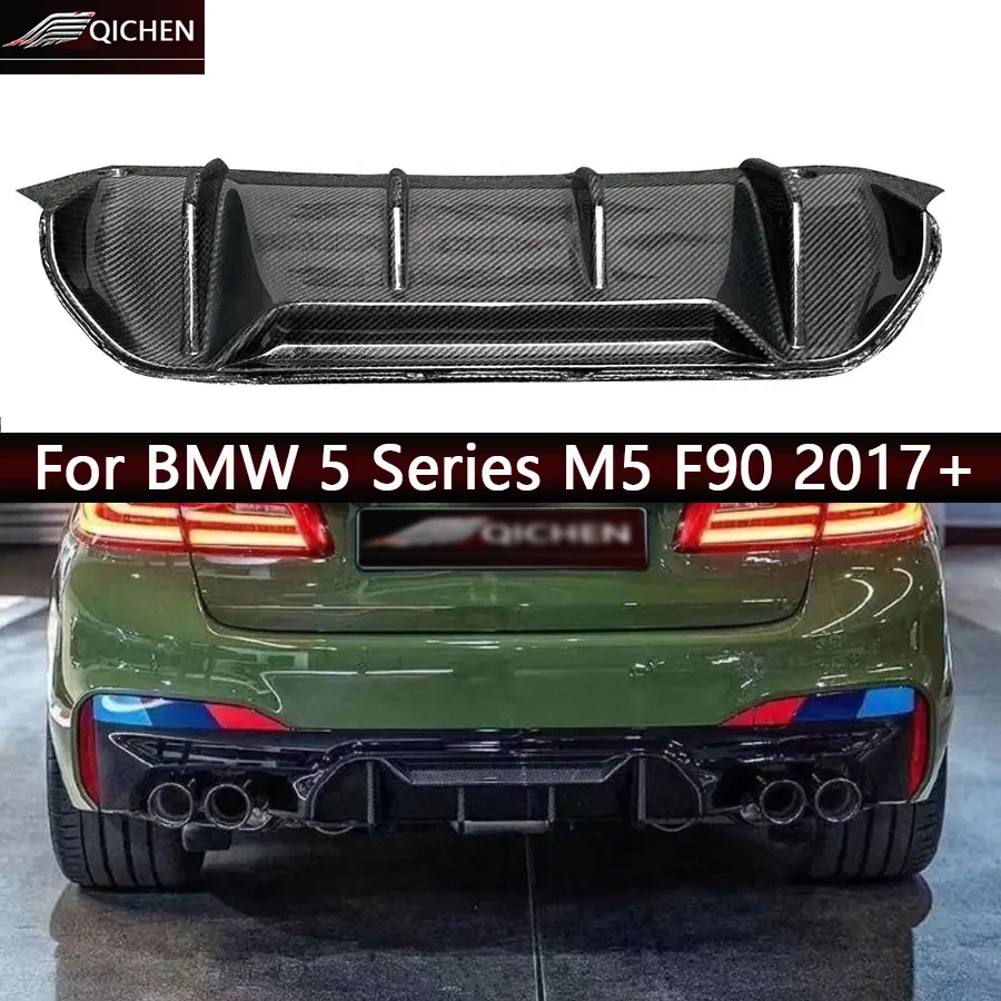 For BMW 5 Series M5 F90 Carbon Fiber Back lip Rear Bumper Diffuser ...