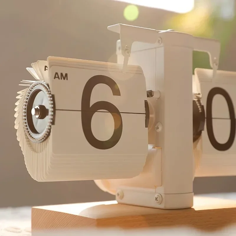 Table-Clocks-Wood-Creative-Flip-Retro-Table-Watch-Mechanical-Desktop ...