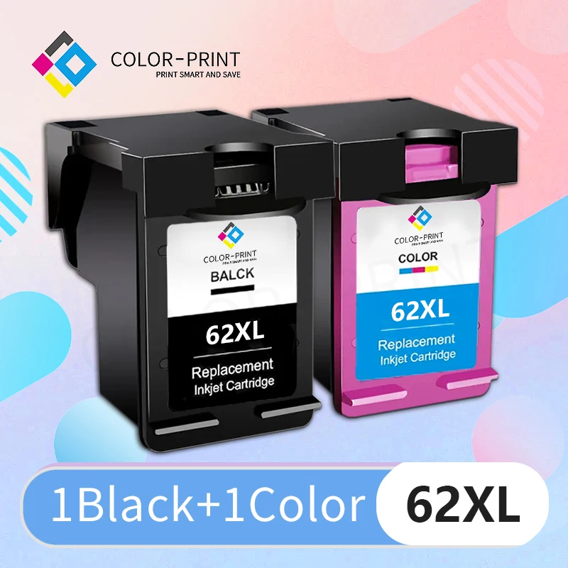 COLOR-PRINT-Remanufactured-62XL-for-HP-62-HP62-XL-Refilled-Ink ...